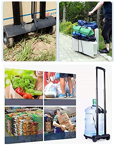 Plastic Folding Luggage Cart with 2 Wheels Lightweight Minisize Hand Truck for Travel, Moving,Camping and Office School Use Trolley(Small Base Plate 12.6"x9"inch)