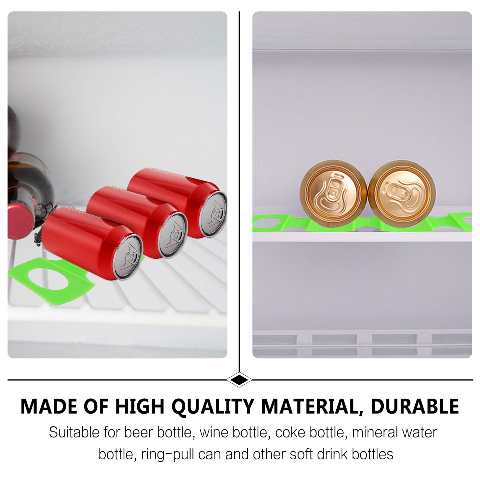 DOITOOL Foldable Water Bottle 2pcs Bottle Stacking Mat Foldable Silicone Bottle and Can Stacker Can Holder Rack Space Saver Organizer for Refrigerator Pantry Countertop Cabinet Green Soda Fridge