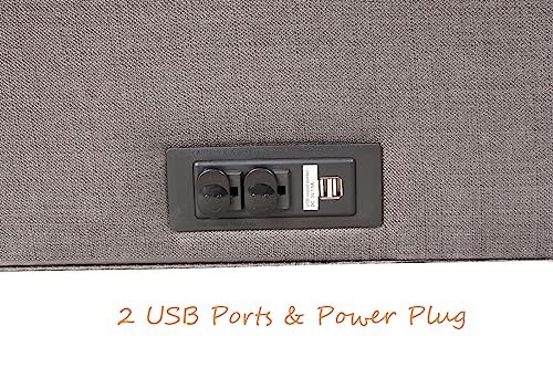 JUBILOOM Pull Out Couch Sofa Beds with 2 USB Ports, 2-in-1 Convertible Folding Futon Sleeper Bed, Upholstery Twin Loveseat Sofa for Living Room Apartment, Office Small Space, Dorm, (Light Grey)