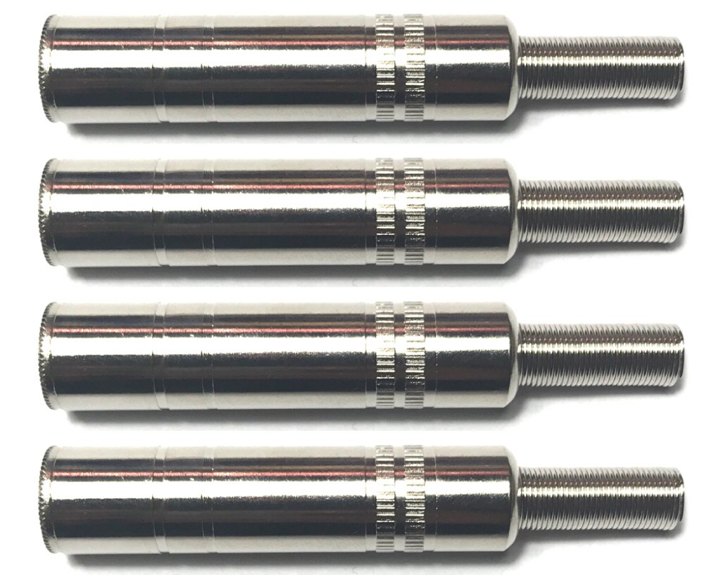 CESS 1/4 Inch TS Female Jack -1/4" Cable Connector for Microphone and Guitar - 6.35mm Mono Socket (4 Pack)
