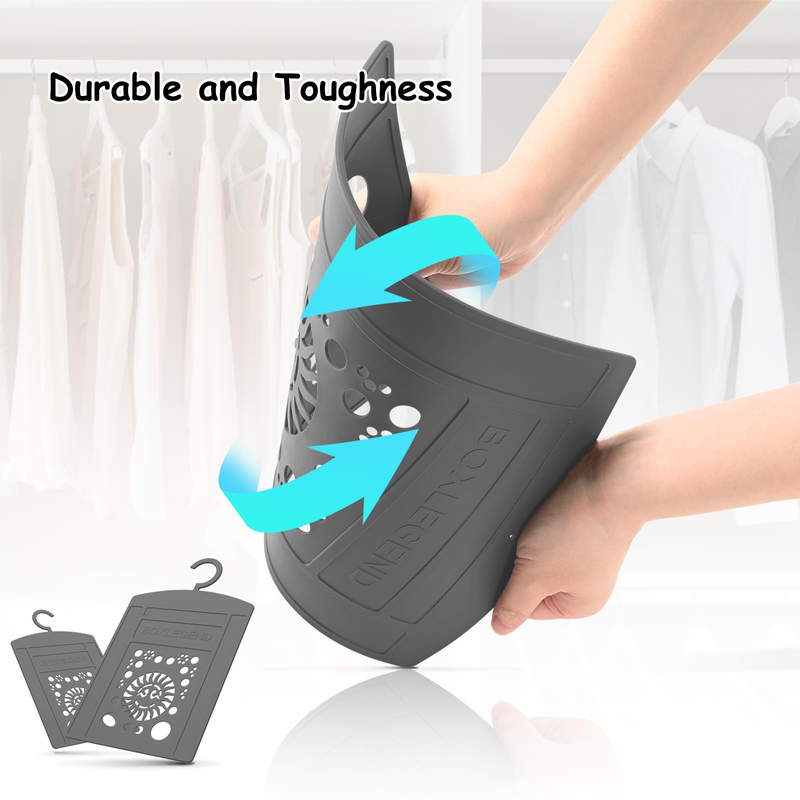 BoxLegend Shirt Folding Board Durable Shirt Folder Board for Laundry Folding Board with Hook for Hanging T Shirt Folder Grey