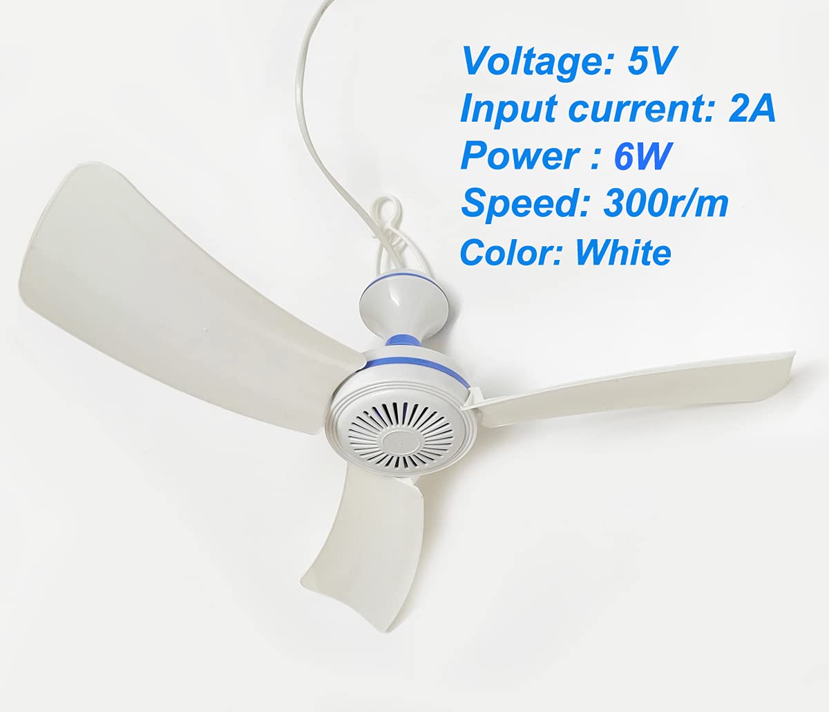 SKYRI Portable Ceiling Fan Mini USB Tent Fans for RV, Camping, Outdoor Hanging Gazebo Tents Ceiling Canopy Dorm Room Fan DC 5V Compatible Battery Power