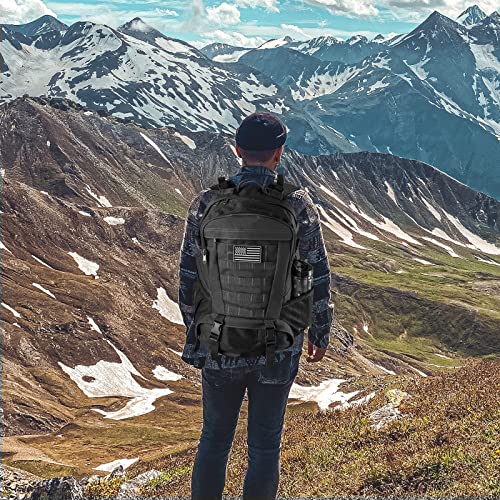 Jueachy Tactical Backpack for Men Hiking Day Pack Molle Backpack Military Rucksack Waterproof 30L EDC Bag with USA Flag Patch