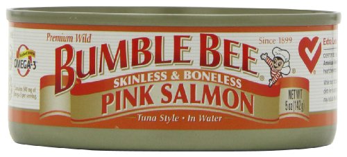 Bumble Bee Foods Wild Pink Salmon Skinless Boneless, 5-Ounce Cans (Pack of 24)