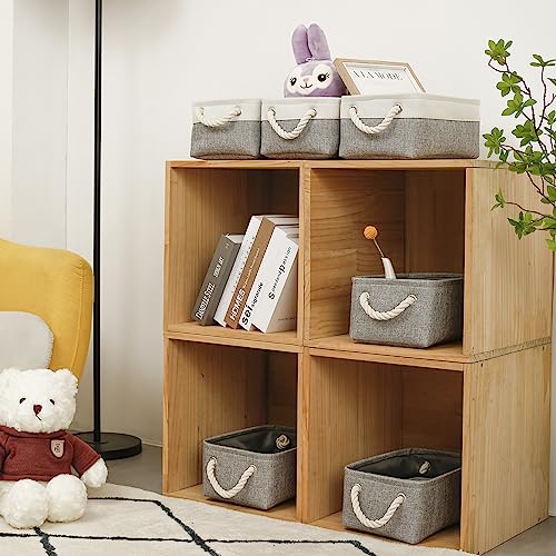 Storage Basket for Shelves Closets Pet toy Baby Toy, Collapsible Fabric Storage Bin for Laundry, Nursery(2pcs/Small 11.8Lx7.8Wx5.9H, Grey)