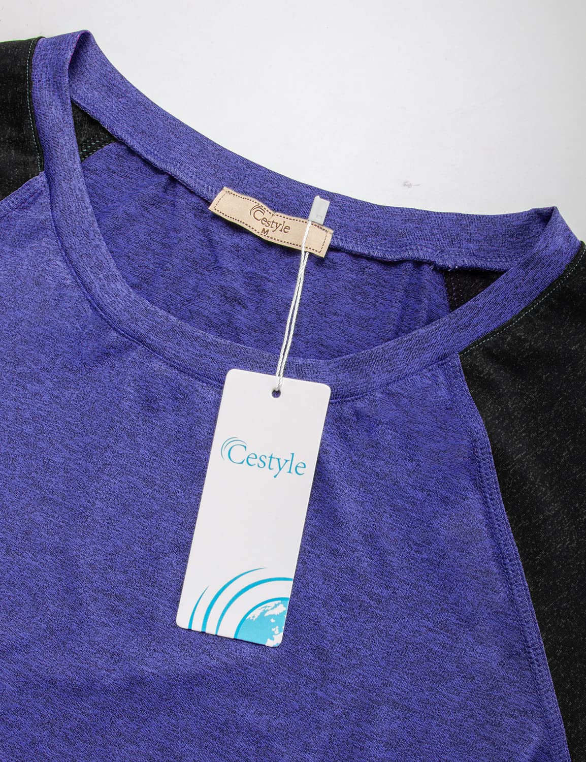 Cestyle Exercise Tops Women, Juniors Workout Clothes Raglan Short Sleeve Crew Neck Slimming Comfortable Good Elastic Activewear Hiking Pilates Shirts Dark Grey Large