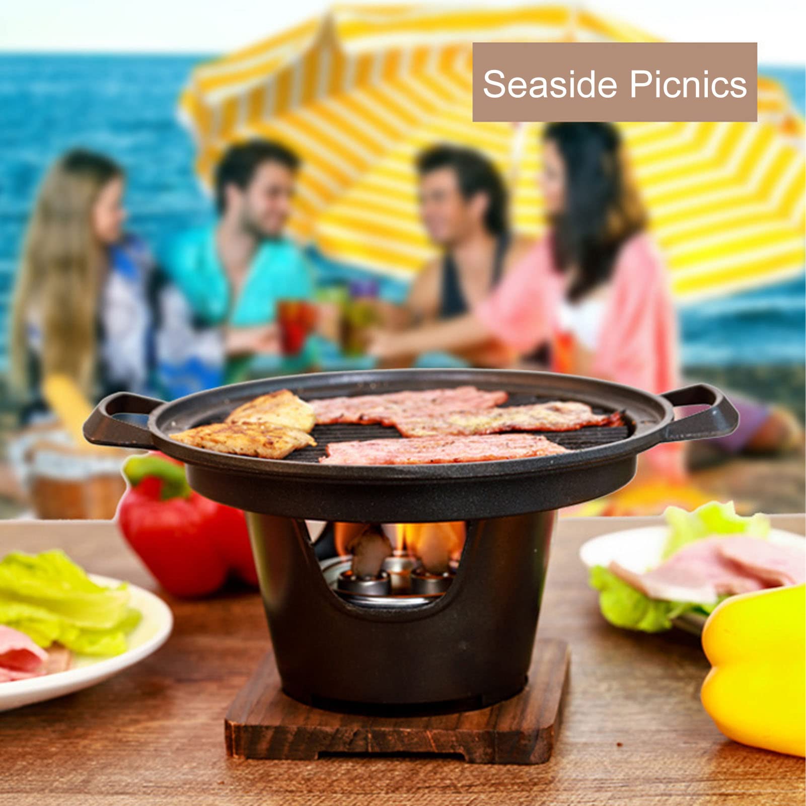 Charcoal Grill, Barbecue Grill, Mini BBQ Grill Stick Proof Smokeless Portable Tabletop Barbecue Grill for Camping Picnic Home(HN-BBQ18D)