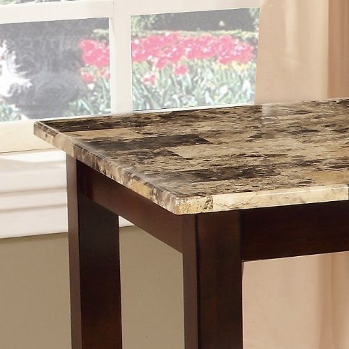 Roundhill Furniture Brando 3-Piece Counter Height Breakfast Set, Espresso Finish,Brown