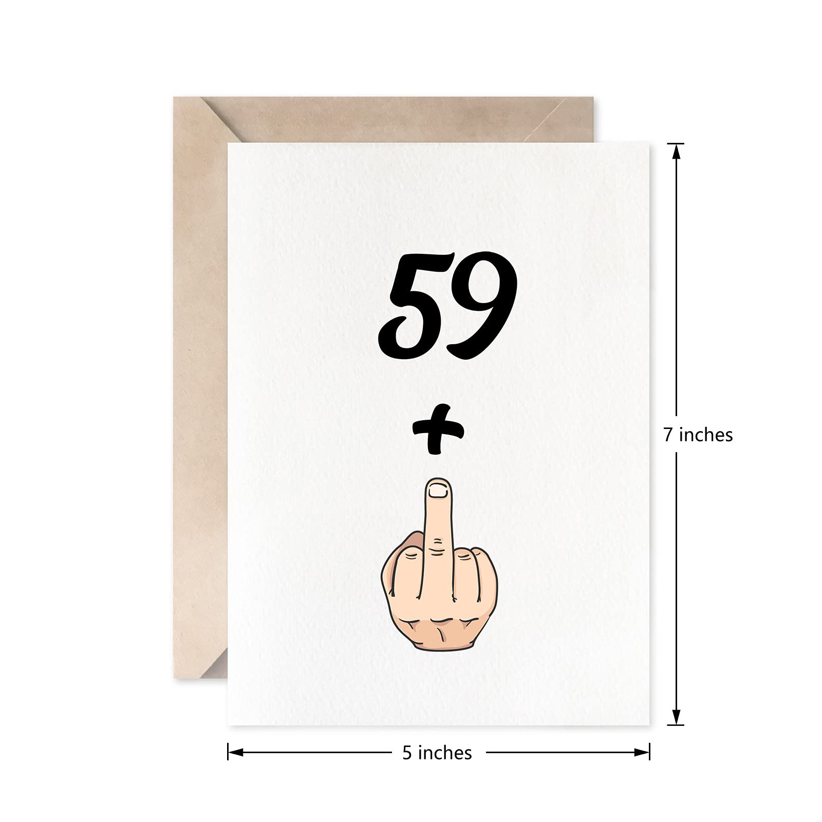 MAGJUCHE Funny 60th Birthday Card, 59+1 women Or Men Sweet 60 Years Old Birthday Gift Joke Card