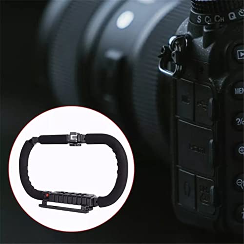 Camera Handles Camera Smartphone Stabilizer Adjustable Handle Grip Handheld Video Rig Universal (Color : Black, Size : 14.5X20X2cm)