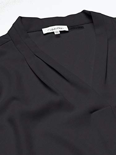 Calvin Klein Sleeveless Blouse – Business Casual Tops for Women (Standard and Plus), BLACK, Small