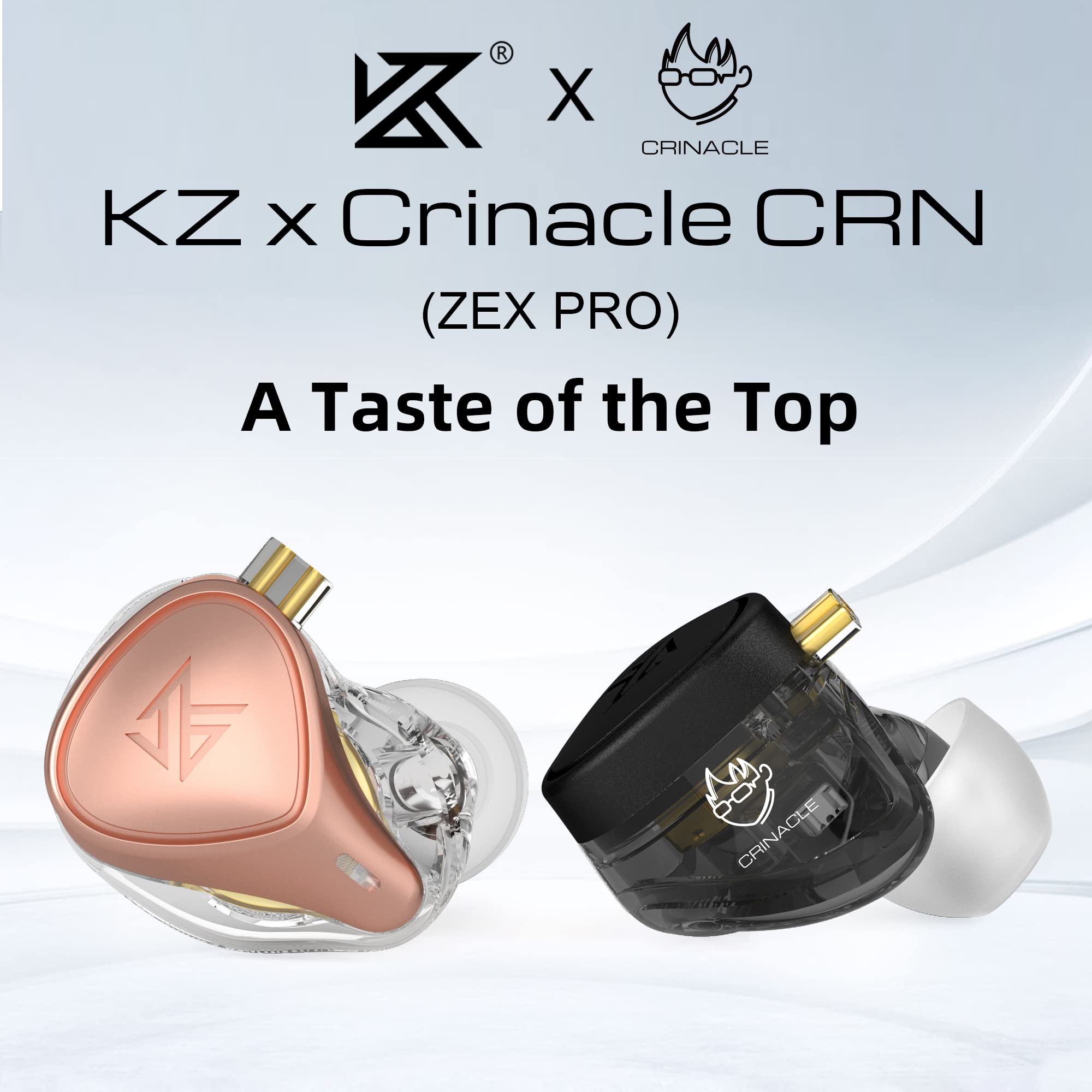 KZ x Crinacle CRN ZEXPro New Electrostatic & Dynamic & Balanced Armature Hybrid Earphone Passive Noise Reduction in-Ear Sports Music Headphones(Black,no mic)