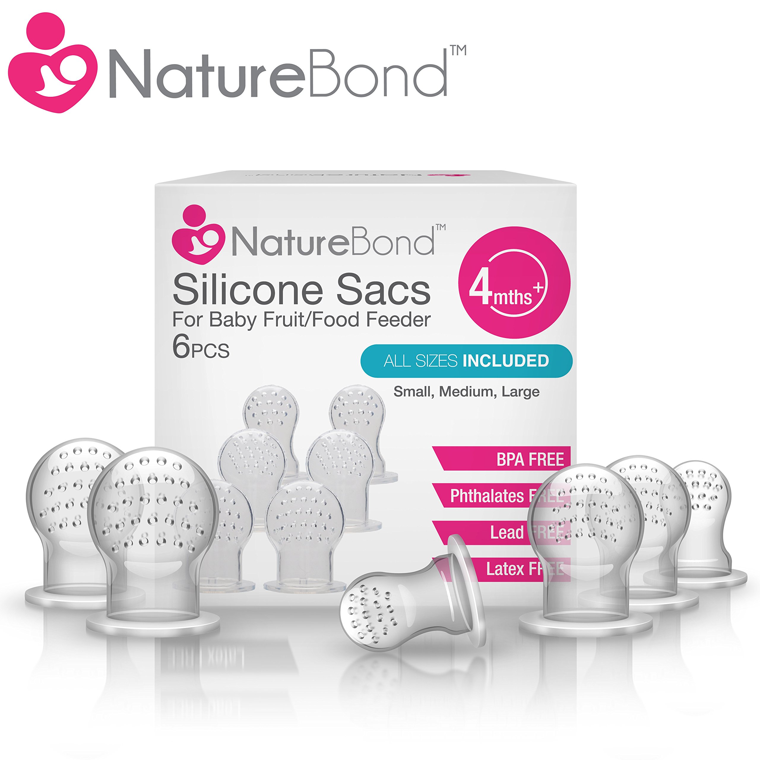 NatureBond Silicone Teat Sac for Baby Food/Fruit Feeder, BPA Free