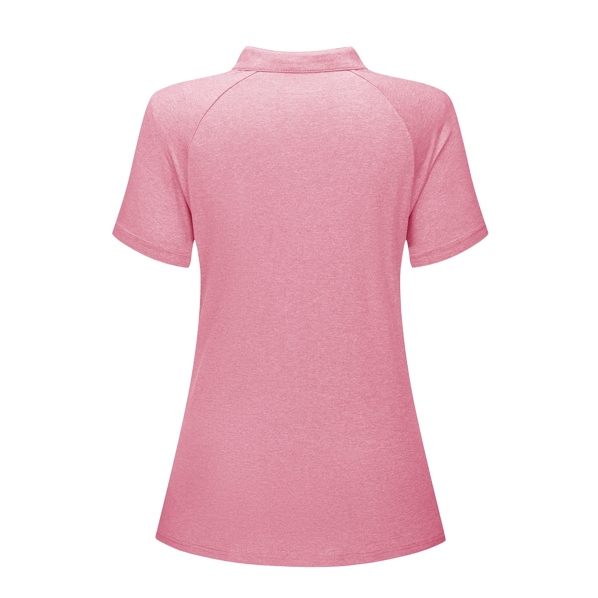 CRYSULLY Sun Protection Shirts for Men UPF50+ Short Sleeve Workout V Neck Shirts Pink