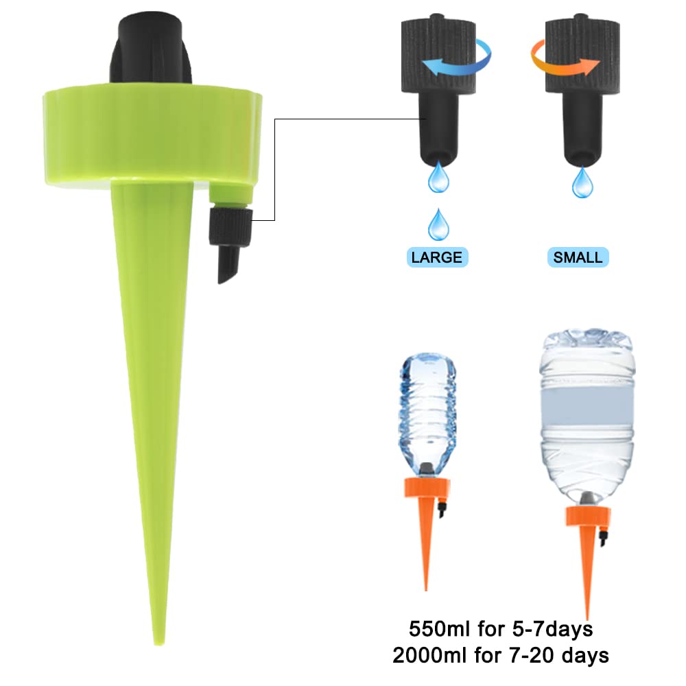 FineGood 15 Set Self Watering Spikes, Plant Watering Spikes Automatic Plant Watering System for Potted Plants Home and Vacation Plant Watering with Slow Release Control Valve Switch