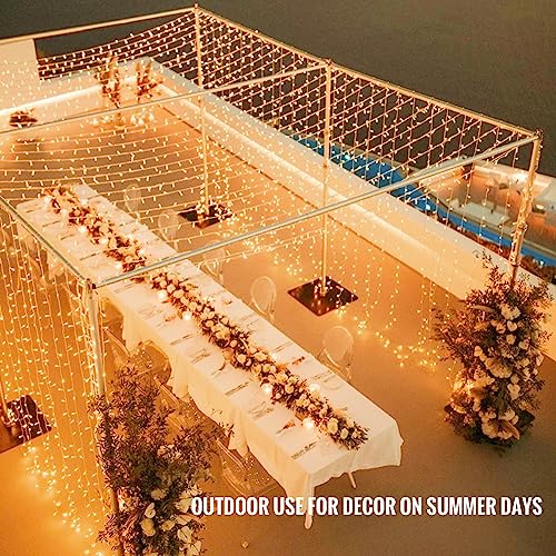 JMEXSUSS 168FT 600 LED Christmas Lights Outdoor Waterproof 8 Modes Indoor Christmas String Lights Warm White Christmas Tree Lights Plug in for Room Bedroom Wedding Party Holiday Decorations.