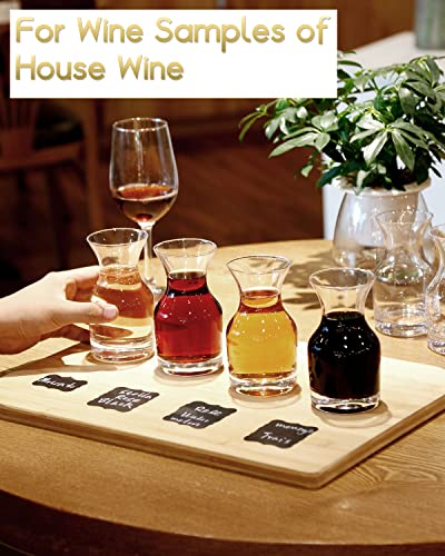 NUTRIUPS Mini Carafe Mini Individual Wine Carafe Single Serving Glass Wine Carafes Set Glass Mini Carafe Decanters Small Individual Wine Decanter (Set of 6 8.5oz)