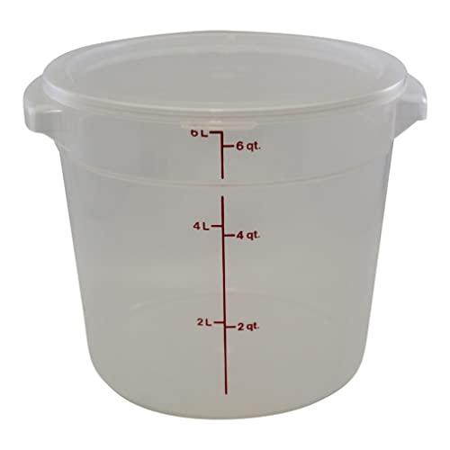 Habanerofire Cambro Bundle, 6 & 12 Quart Translucent Round Food Storage Containers with Lids and 1 Bowl and Pan Scraper