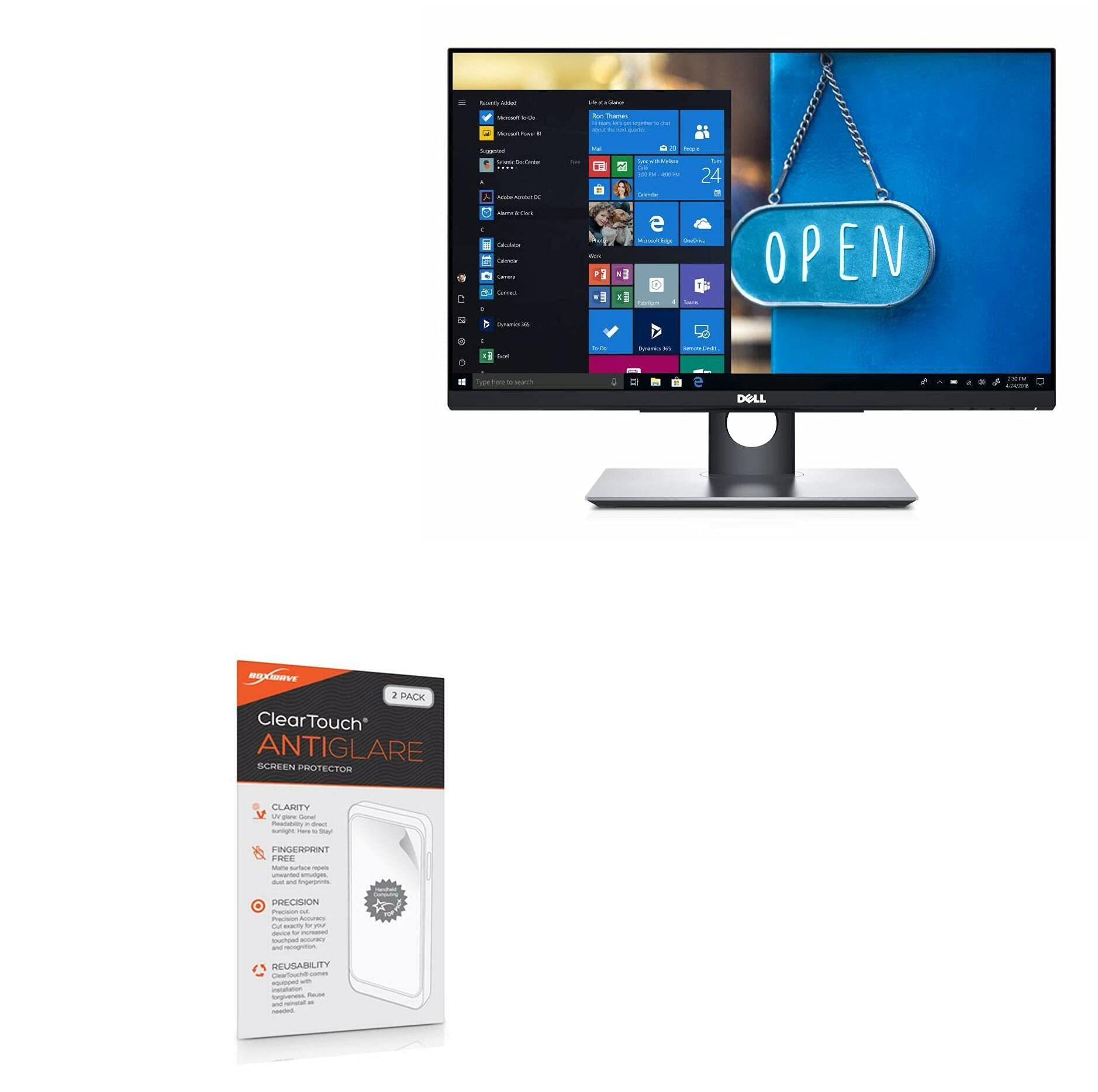 BoxWave Screen Protector Compatible With Dell P2418HT (23.8") - ClearTouch Anti-Glare (2-Pack), Anti-Fingerprint Matte Film Skin for Dell P2418HT (23.8")
