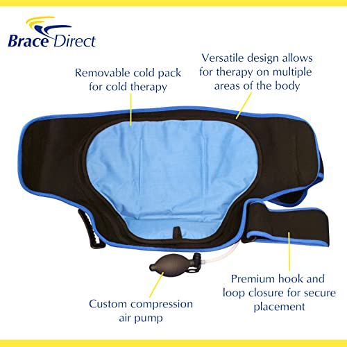 Brace Direct Cryotherapy Hip Wrap with Adjustable Compression Support; Air Pump and Ice Pack for Hip & Groin Pain Relief, Injuries, Strains Sciatica Pain Hip Bursitis and Arthritis Feel Cool Relief