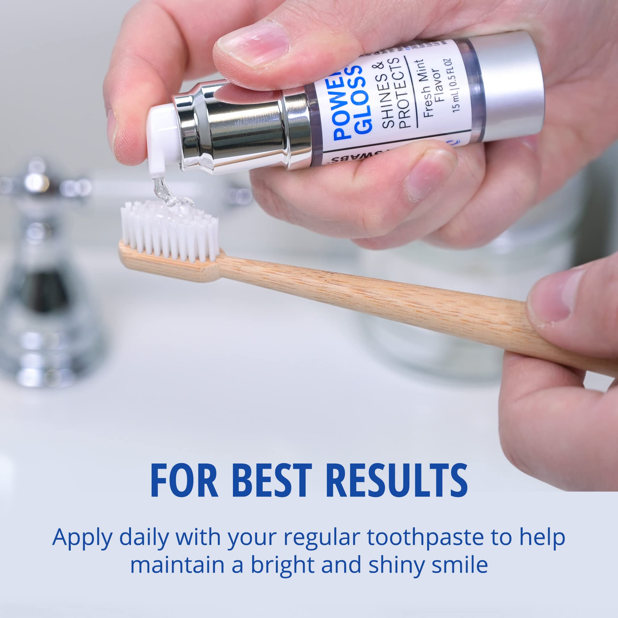 Power Swabs Power Gloss Toothpaste, Lifts Stains & Freshens Breath, Non-Abrasive, Fluoride Free