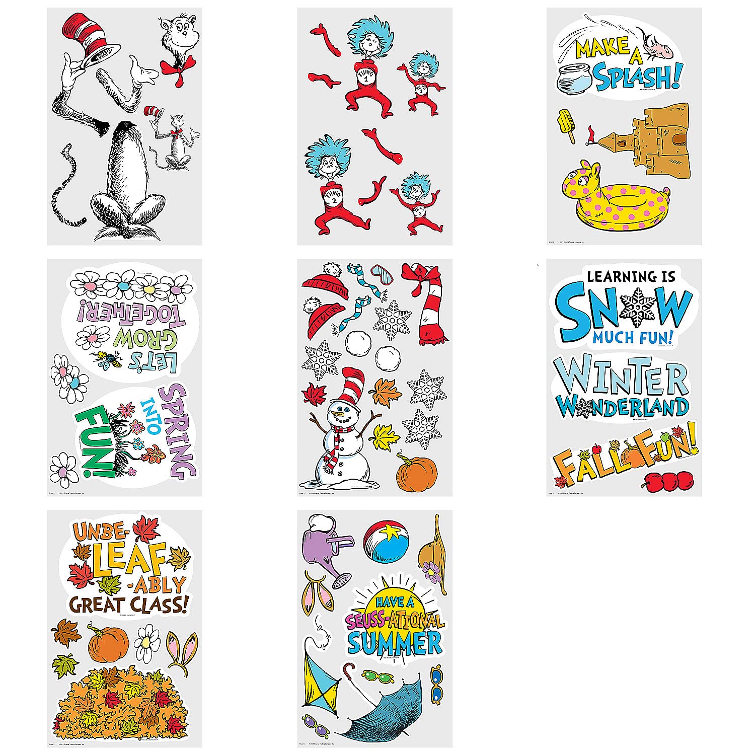 Dr. Seuss The Cat in The Hat Four Seasons Door Decorating Kit - 49 Pieces