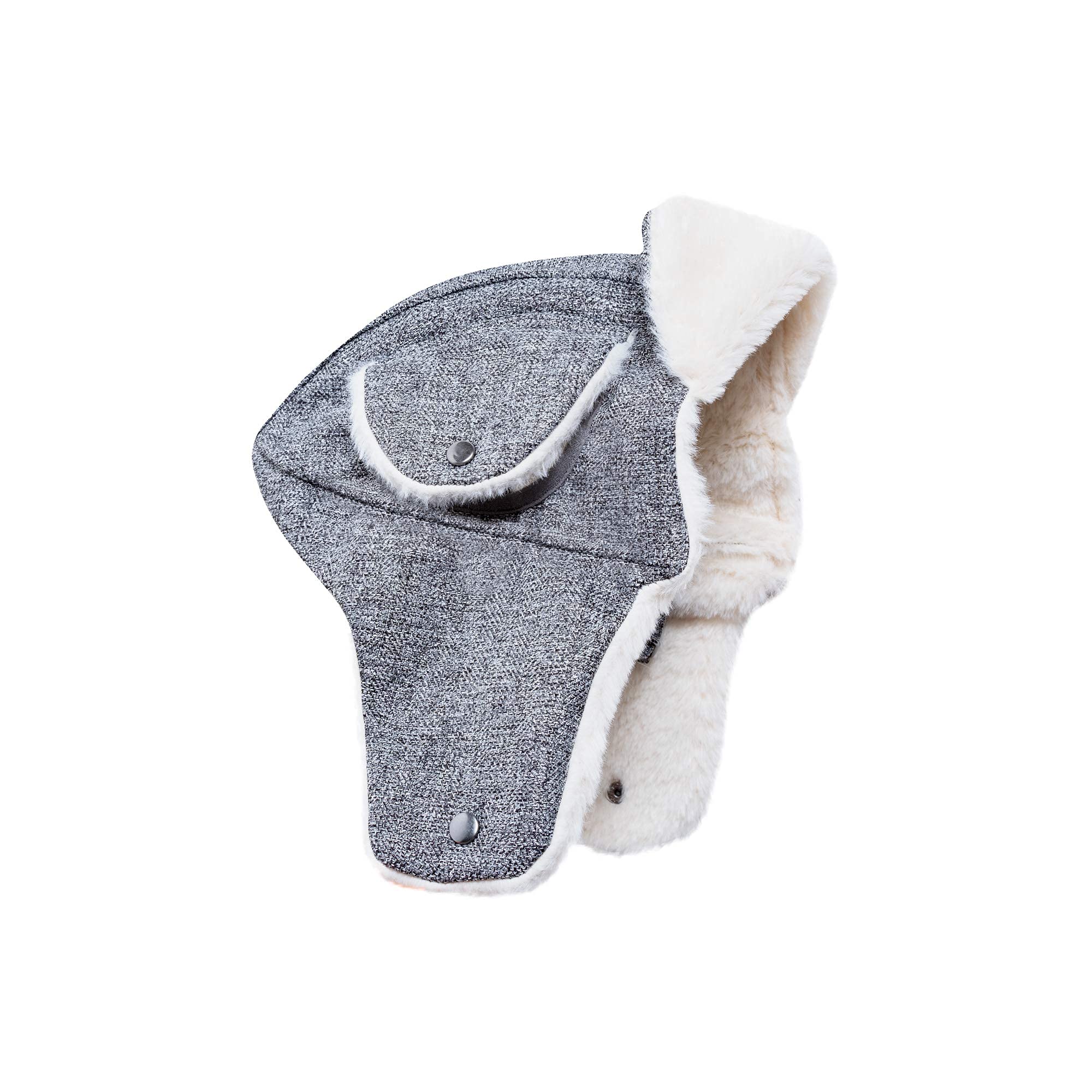 Canada Pooch Dog Winter Hat Adjustable Pet Beanie with Ear-Holes with Faux-Fur Lining Dog Avaitor Hat Cute Dog Accessory for Small Medium Large Dogs - Grey/S