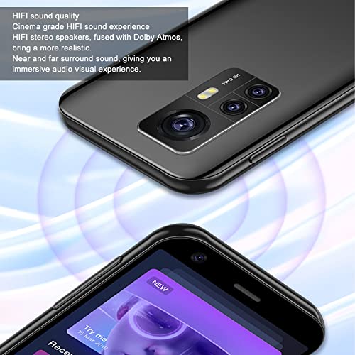 Heayzoki Soyes D18 Mini Smartphone, 3G Mini Mobile Phone, 2.5 Inch WiFi Smartphone, 1GB 8GB Quad Core Phone for Students (Elf Black)