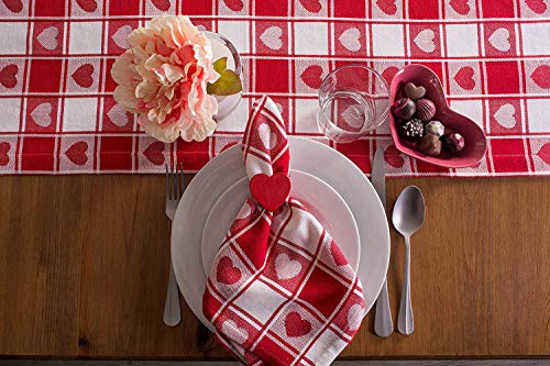 DII Valentine's Day Tablecloth Check Collection, Tablecloth, 60x84, Checkered Hearts
