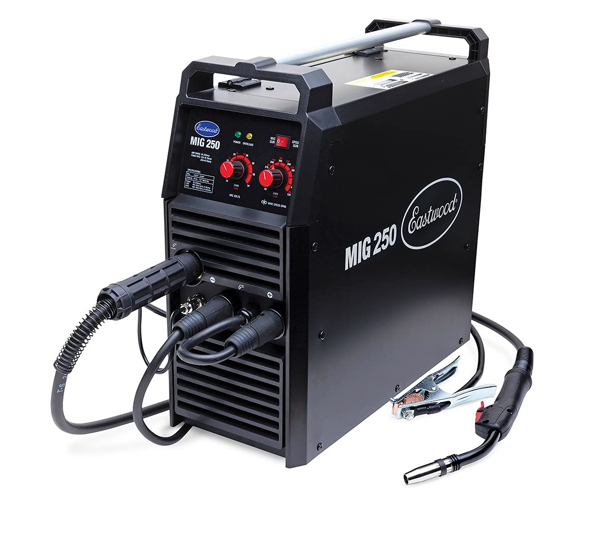 Eastwood 250 Amp MIG Welder Machine for Steel & Aluminum | Heavy Duty Inverter Technology Auto Restoration Welding Machine | Dual Voltage 110V / 220V | Perfect for DIY & Mid-Size Metal Sheet Projects