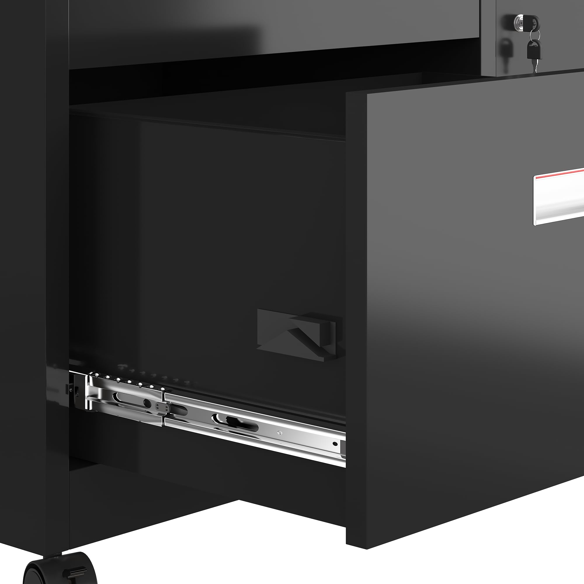CENOVE Metal Storage Cabinet - Lockable Garage Cabinet with 4 Adjustable Shelves | Garage Storage Cabinet for Office, Warehouse, School, Gym, Basement Black 71INCH