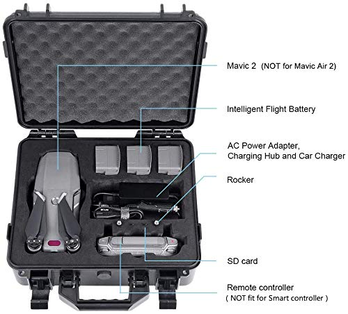 Smatree 13.4L Hard Carrying Case Compatible for DJI Mavic 2 Pro/Mavic 2 Zoom Fly More Combo(Upgrade Edition), Waterproof Hard Case for DJI mavic 2 pro/Zoom and Accessorie(Not fit for Smart Controller)