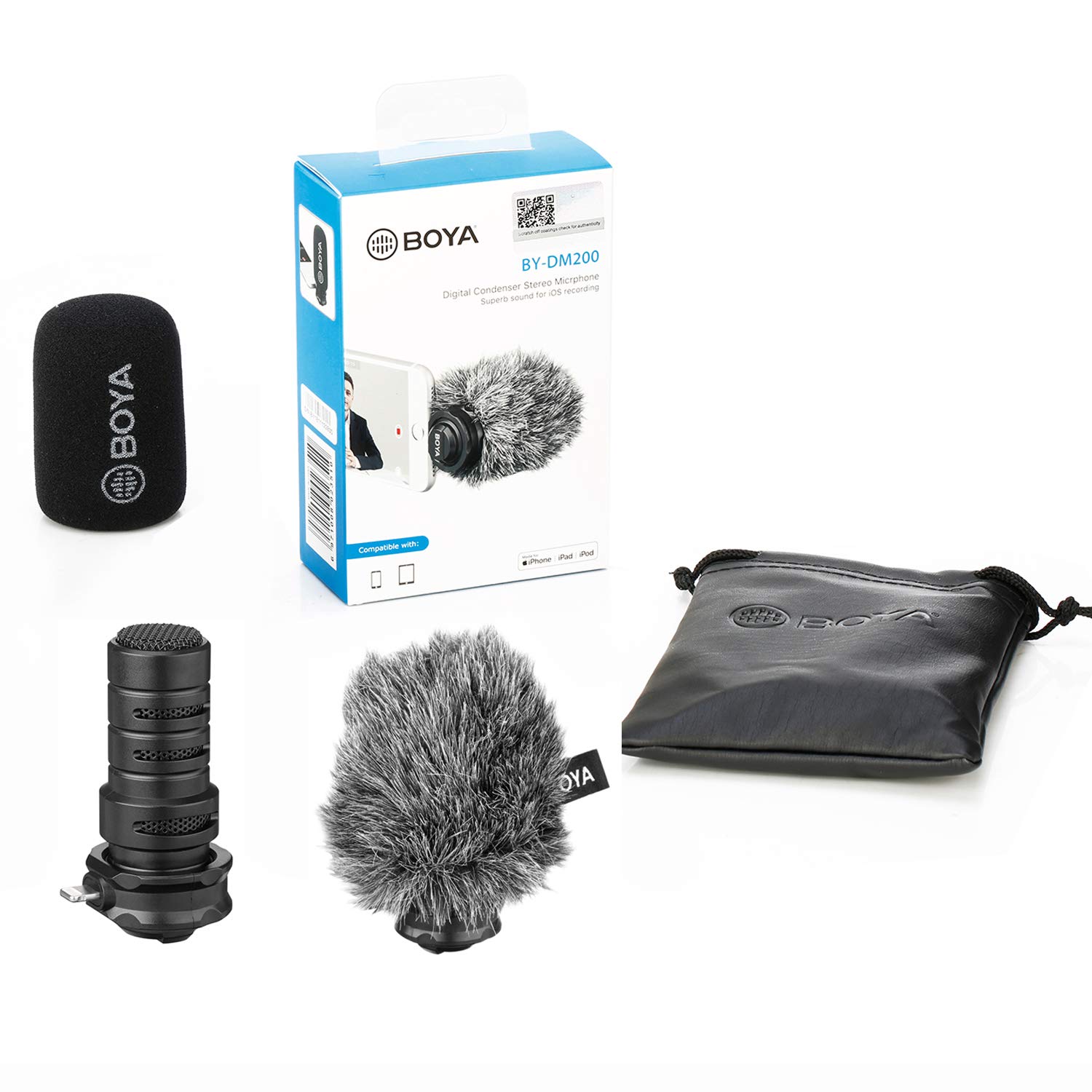 BOYA Cardioid Lightning Microphone for iPhone X Vlog, DM200 Digital MFI Lightning Mic with Superb Sound for iPhone 11 8 7 7plus iPad iPod Touch iOS Recording YouTube Video Vblog Livestream