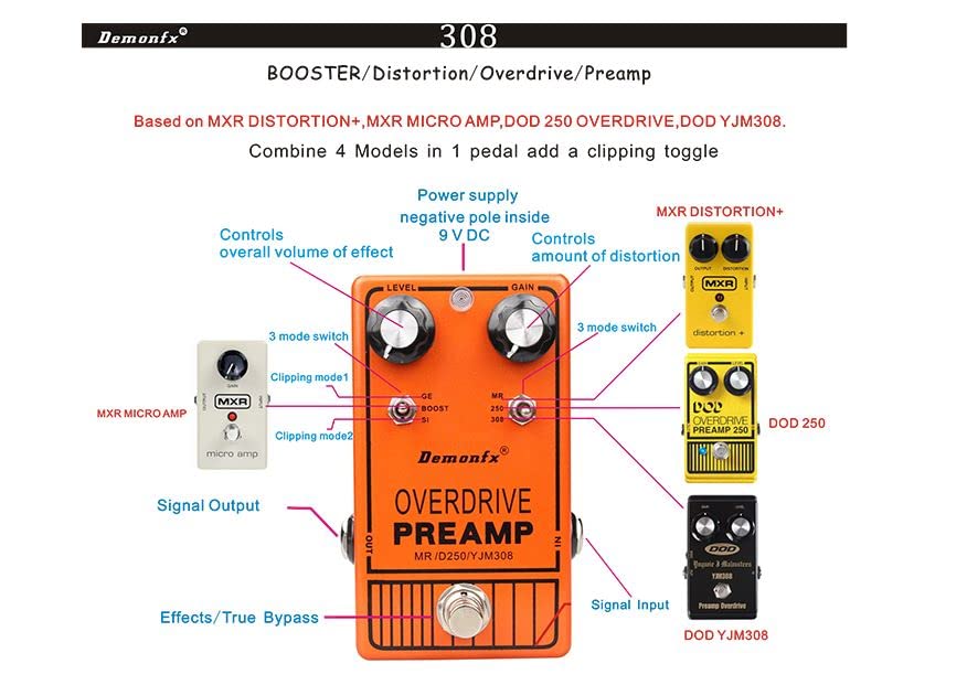 Demonfx YJM308 Multi Toggle Overdrive Preamp