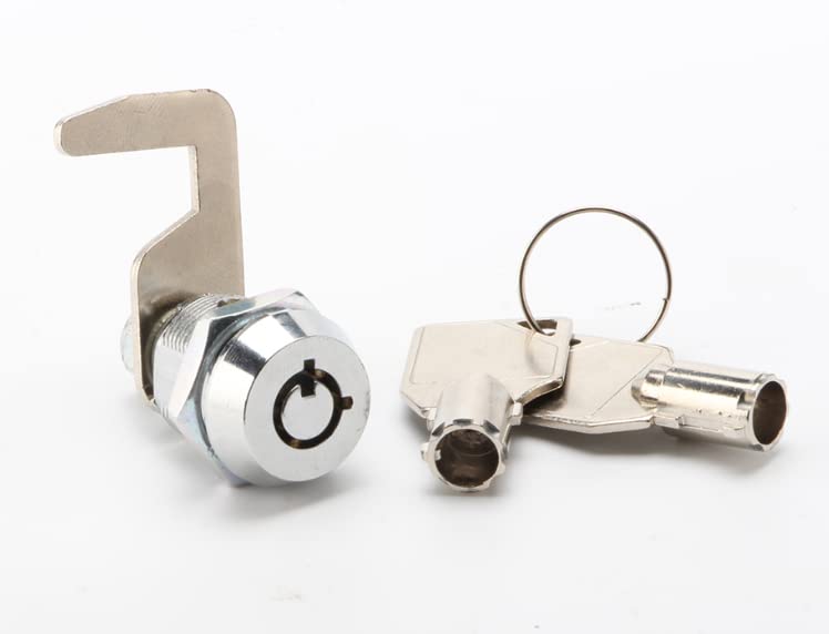 Cam Lock 5/8" Toolbox Lock 90 Degree, Tubular Lock with 2 Keyes, Cylinder Lock for File Cabinet and Mailbox use, Zinc Alloy