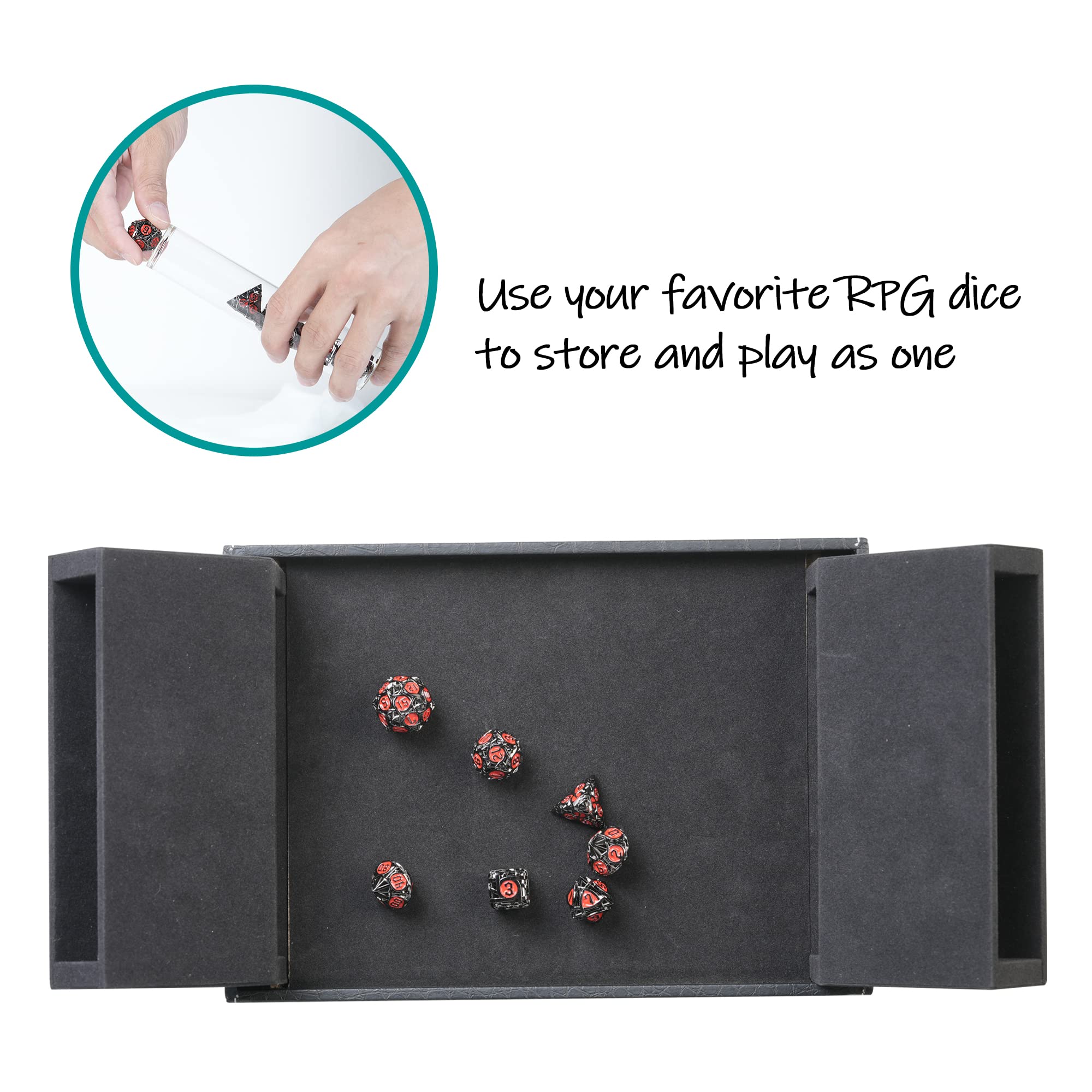 Dice Tray and Dice Tower - 3 in 1 DND Dice Rolling Tray, Dice Tower and Dice Box Storage for RPG Dice, Perfect for RPG and Tabletop Gaming