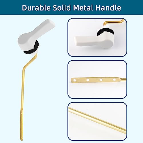 Hygie Rinse Universal Toilet Trip Lever Toilet Tank Side Mount Handle with 1pc Flapper Chain, Toilet Flush Lever Handle Toilet Handle Replacement Kit, White