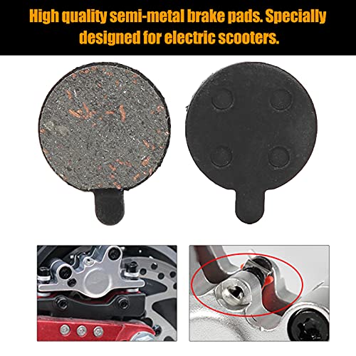 Brake Pads, Semi Metal Bike Brake Pads 4 Pairs Brake Disc Rotor Pad for 10inch Electric Scooter