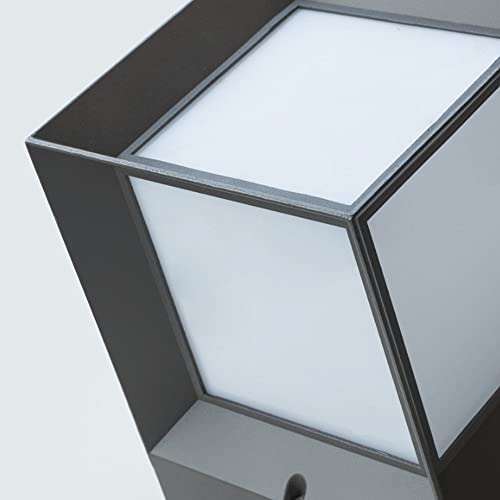 JSBDPHW Modern Minimalist E27 Pillar Lamp Outdoor Courtyard Fence Column Light Acrylic Lampshade Villa Gate Waterproof Post Light Lawn Road Lighting Landscape Light