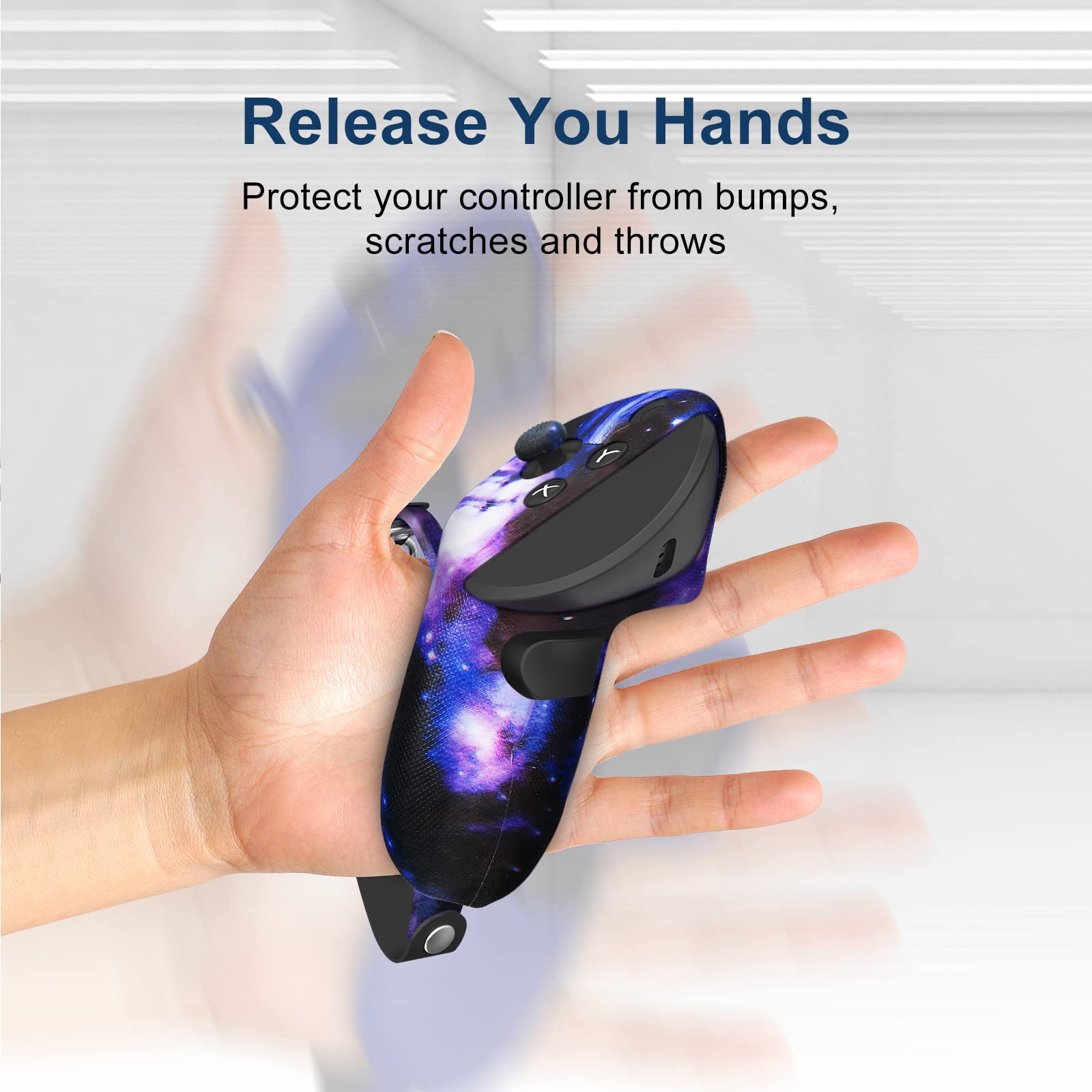 Controller Grips Cover Compatible with Oculus Meta Quest Pro Accessories, Silicone Anti-Slip Case Shell Protector for Quest Pro (Starry)