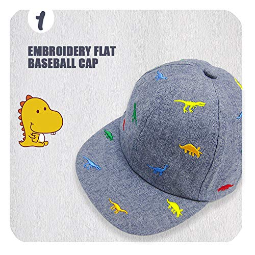 Boys Baseball Hat Toddler Trucker Hat Adjustable Snapback Sun Hat Baseball Cap for Toddler Kids Boys 1-8 Years(Print Dino,52cm)