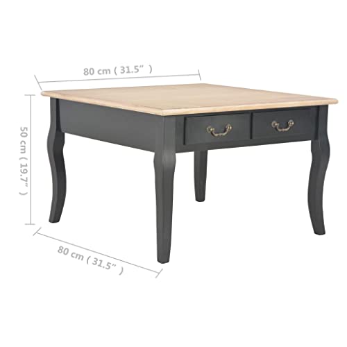 Center Table Modern Coffee Table Side End Table Coffee Table Black 31.5"x31.5"x19.7" Woodfor Living Room,Home,Office,Living Meeting Room