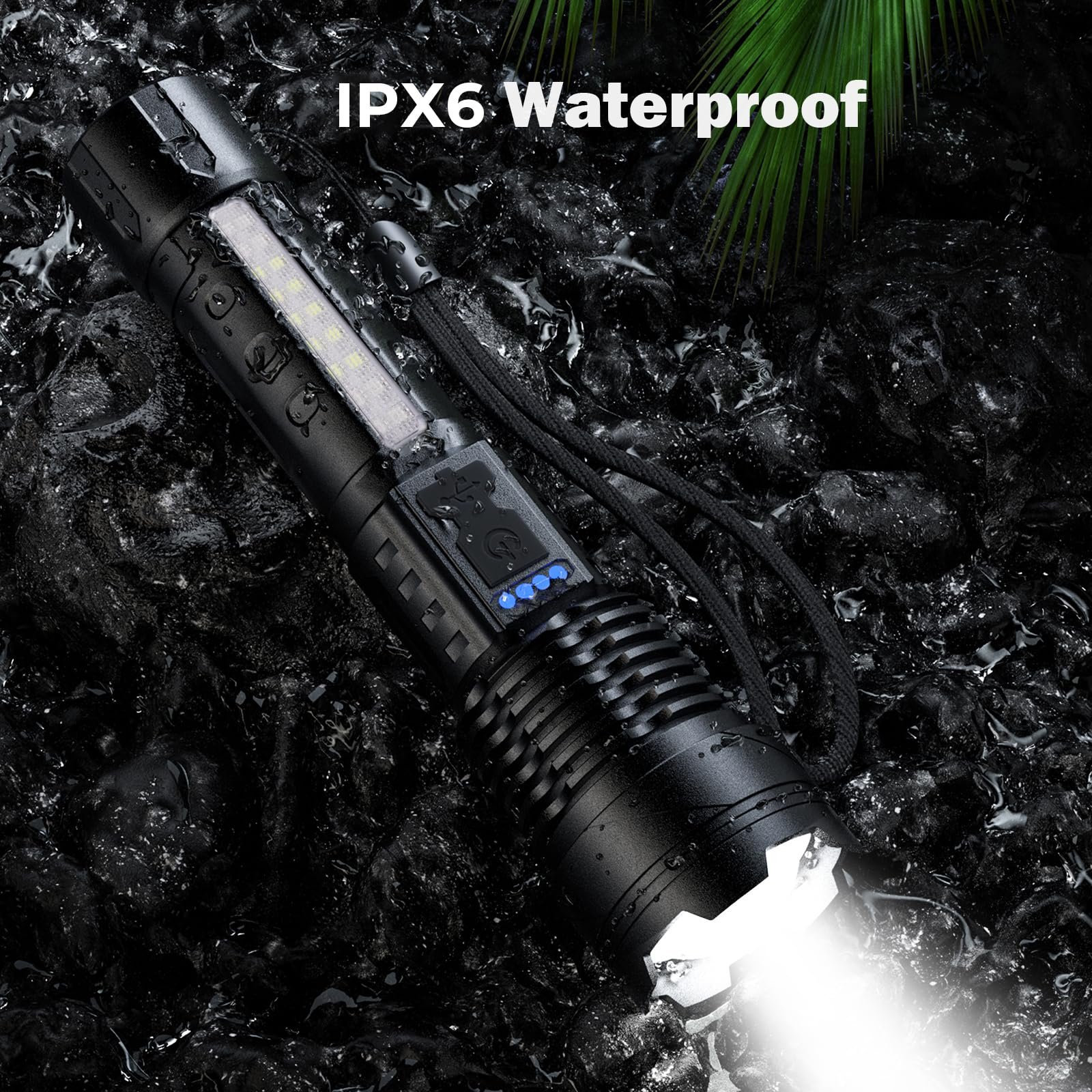 Cinlinso Flashlight High Lumens Rechargeable 2 Pack, 980000 Lumen Super Bright Led Flashlights with 7 Light Modes, IPX6 Waterproof, Powerful Handheld Flash Light for Camping Home Emergencies