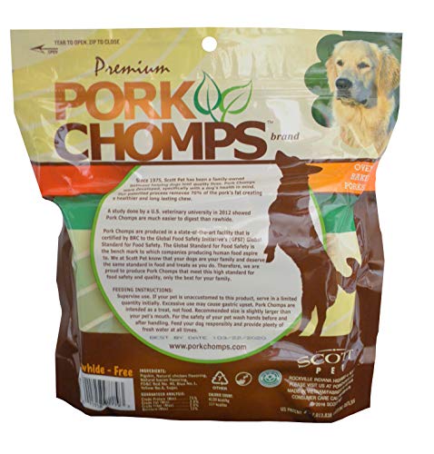 Pork Chomps Baked Pork Skin Dog Chews, 6-inch Twists, Assorted Flavors, 12 Count