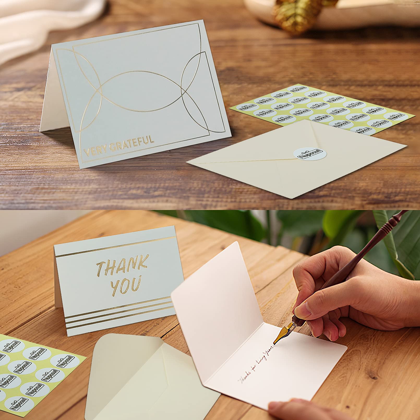 Nuposul Thank You Cards with Envelopes - 24 Blank Note Cards for All Occasion, Baby Showers,wedding, birthday party