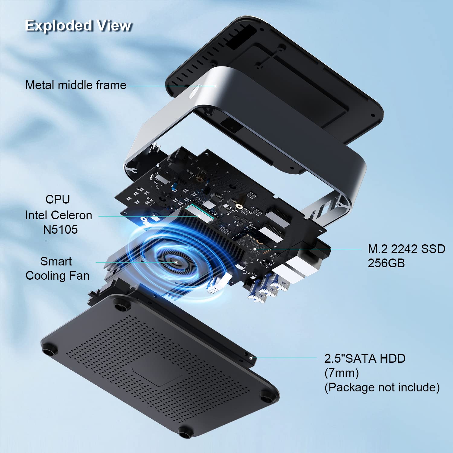 DreamQuest Mini PC Windows 11 Pro, Intel 11th Gen N5105(up to 2.9GHz) 4-Core Mini Desktop Computers, 8GB RAM 256GB M.2 SSD Mini PC Support 4K UHD, 2.4G/ 5.0G WiFi, BT 4.2, Dual Gigabit Ethernet