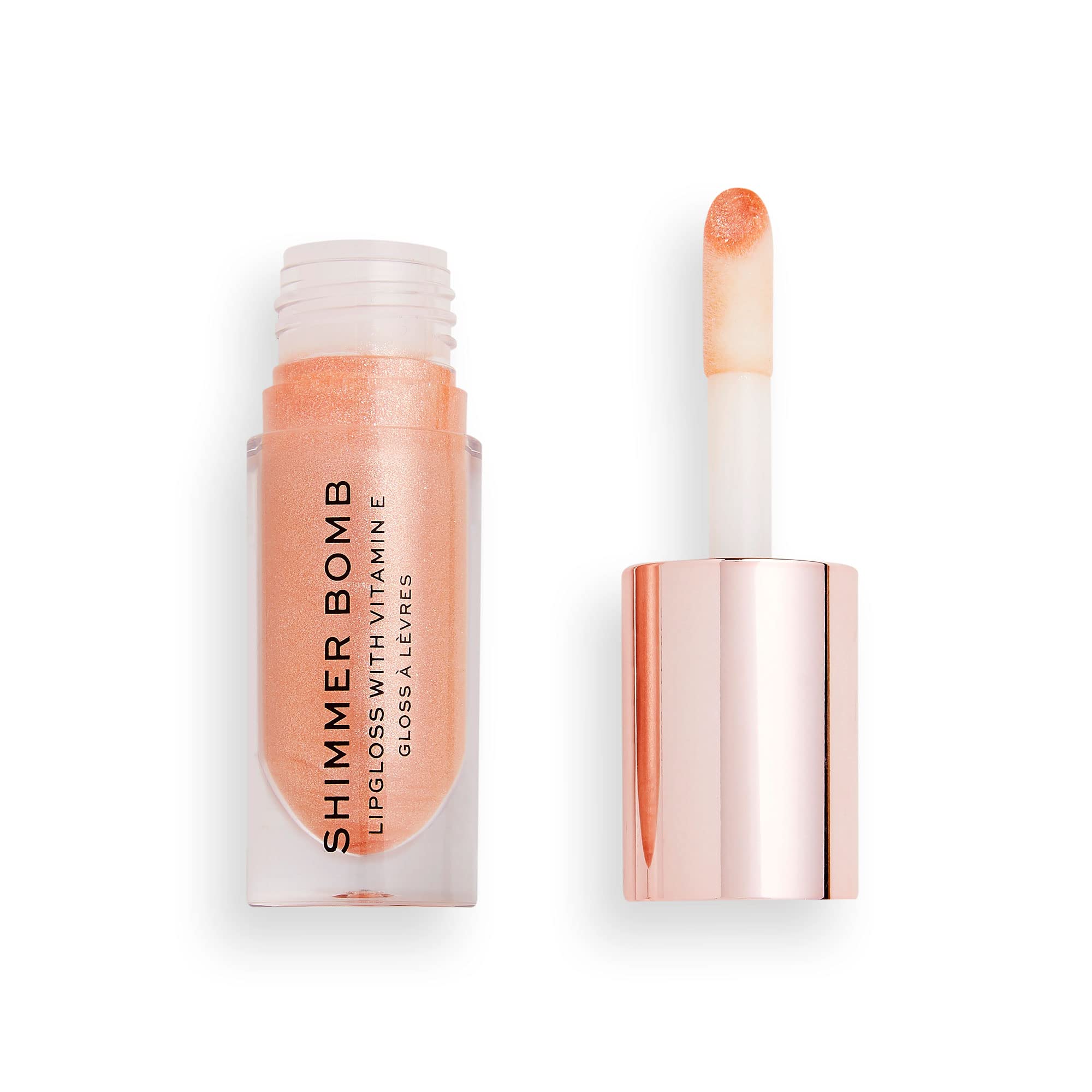 Makeup Revolution, Shimmer Bomb Lip Gloss, Infused With Vitamin E, Shimmery Finish, Available In 6 Shades, Starlight, 4.5ml