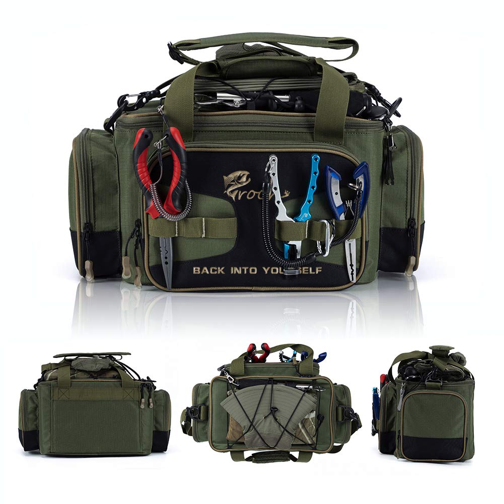 Croch Fishing Tackle Bags with 8 Trays Waterproof Tackle Bag Storage (Bag with 8 Trays)