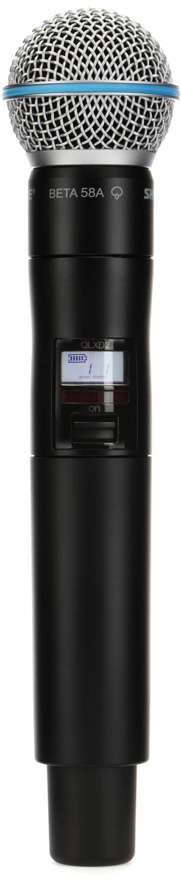 Shure QLXD2/B58 Handheld Transmitter with BETA 58A Vocal Mic Capsule - for use with QLX-D Digital Wireless Microphone Systems, Receiver Sold Separately | J50A Band (QLXD2/B58=-J50A)