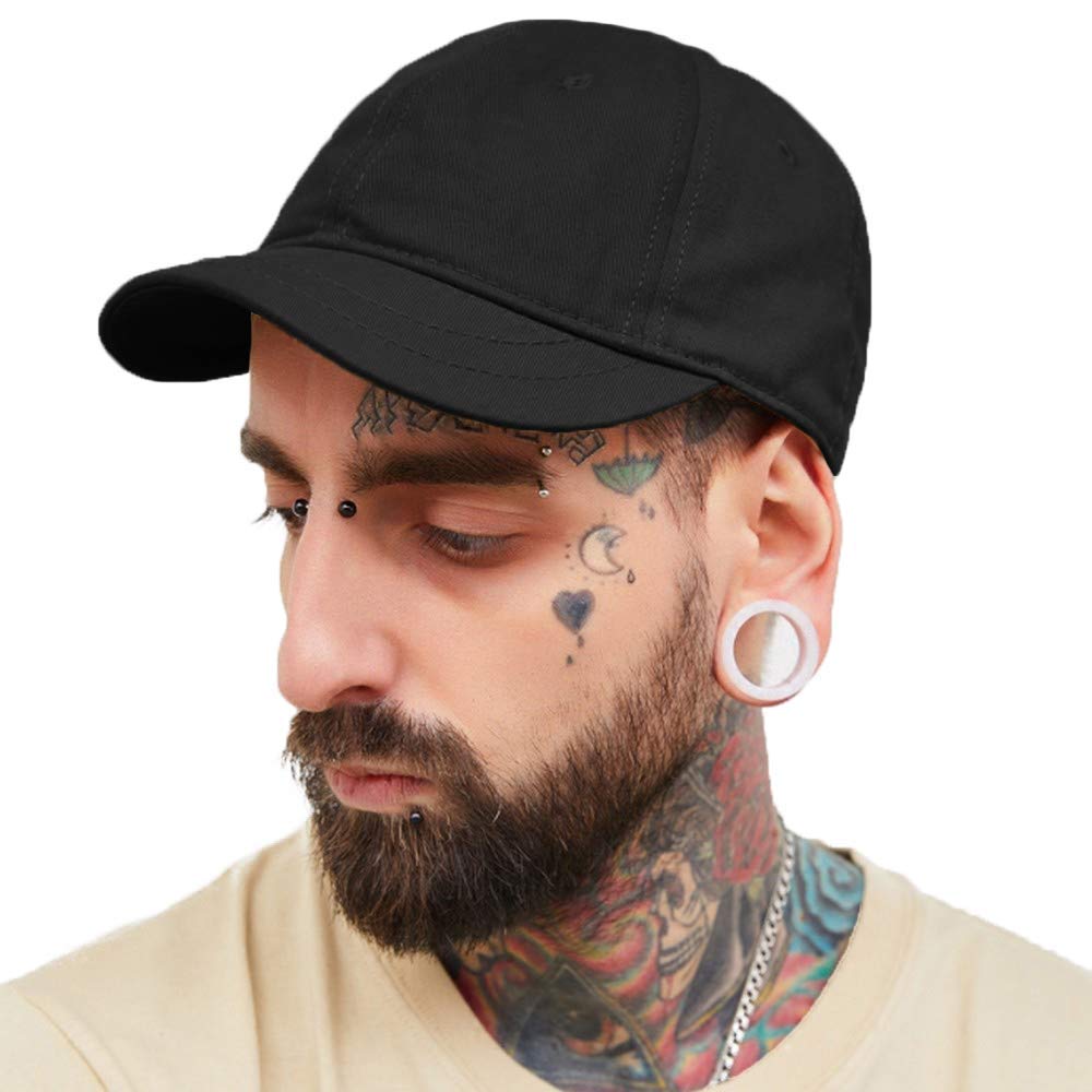 Croogo Short Brim Baseball Cap Simple Baseball Hat Anti Sweat Sunscreen Trucker Cap Hat (M-RD02-Navy Blue)